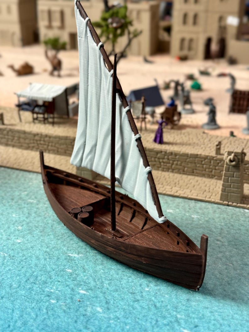 PAINTED Medieval Fishing Boat. 28 Mm Scale - Etsy