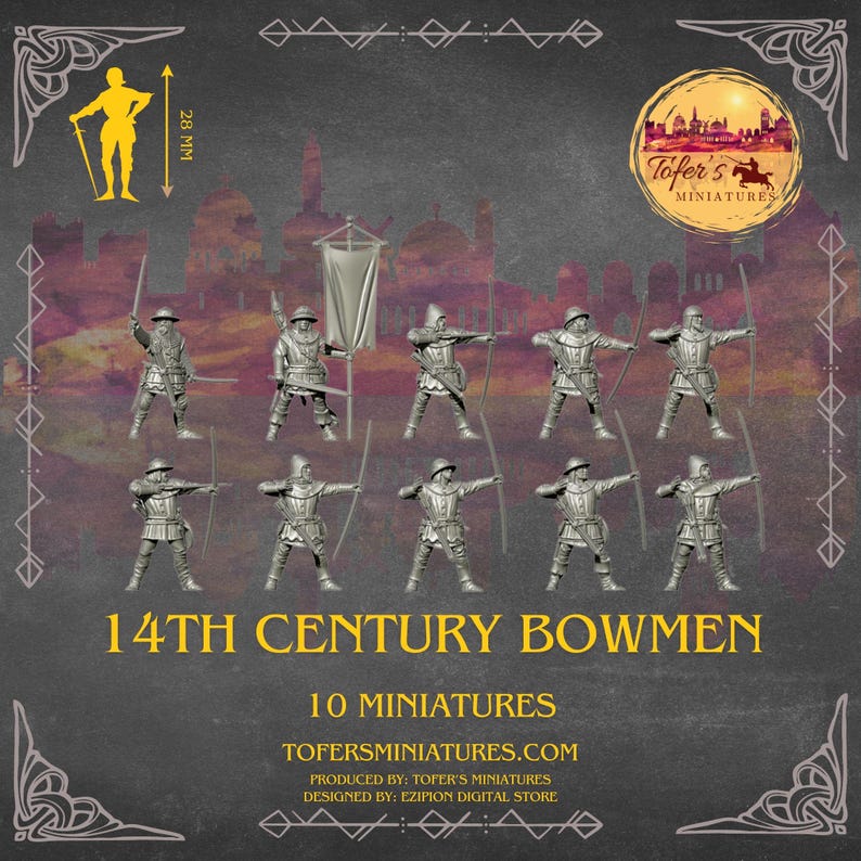 14th Century Medieval Bowmen. 28 Mm Miniatures (set of 10) - Etsy