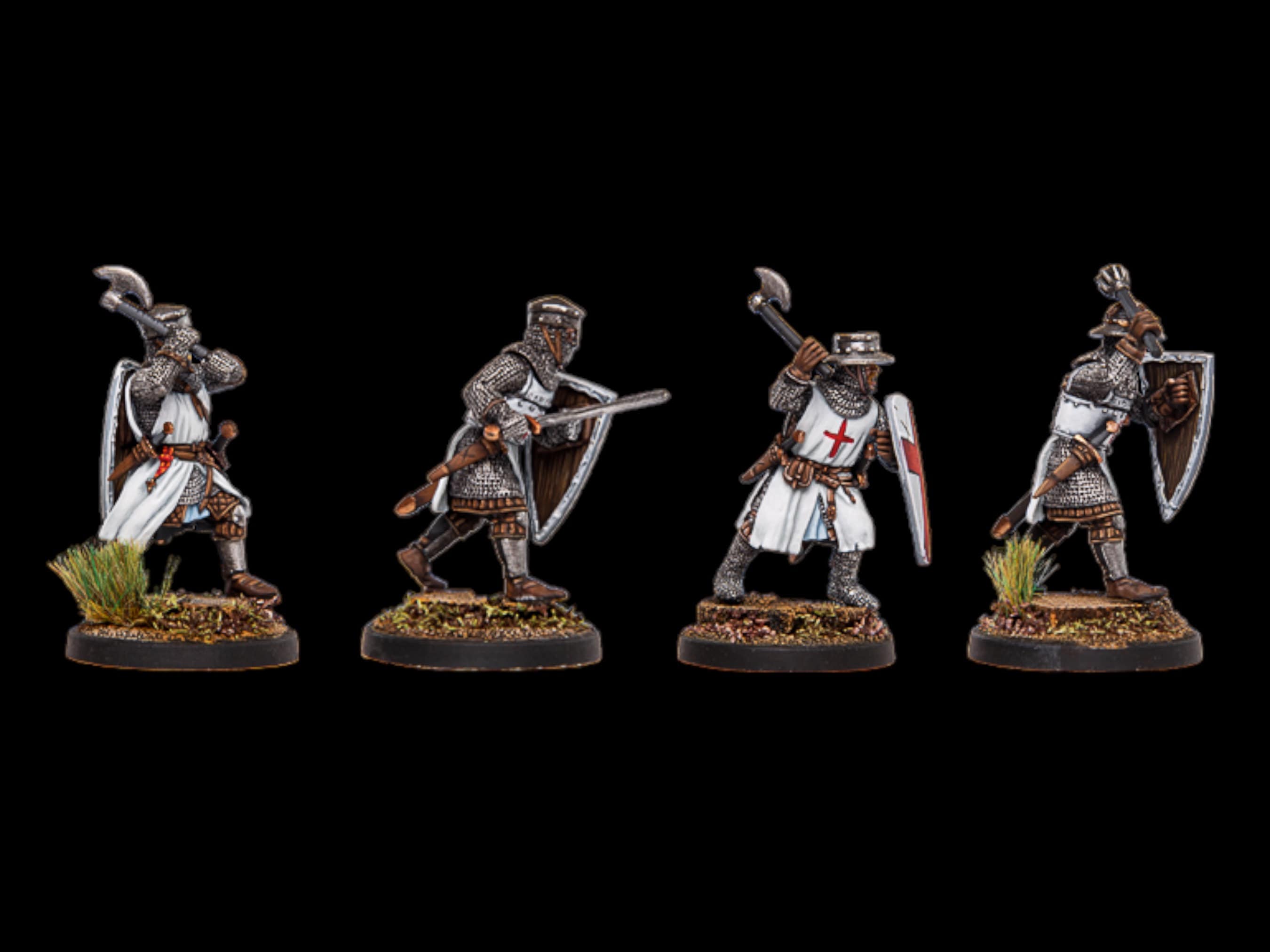 Set of 4 Crusaders. 28 Mm Miniatures (set #3) - Etsy