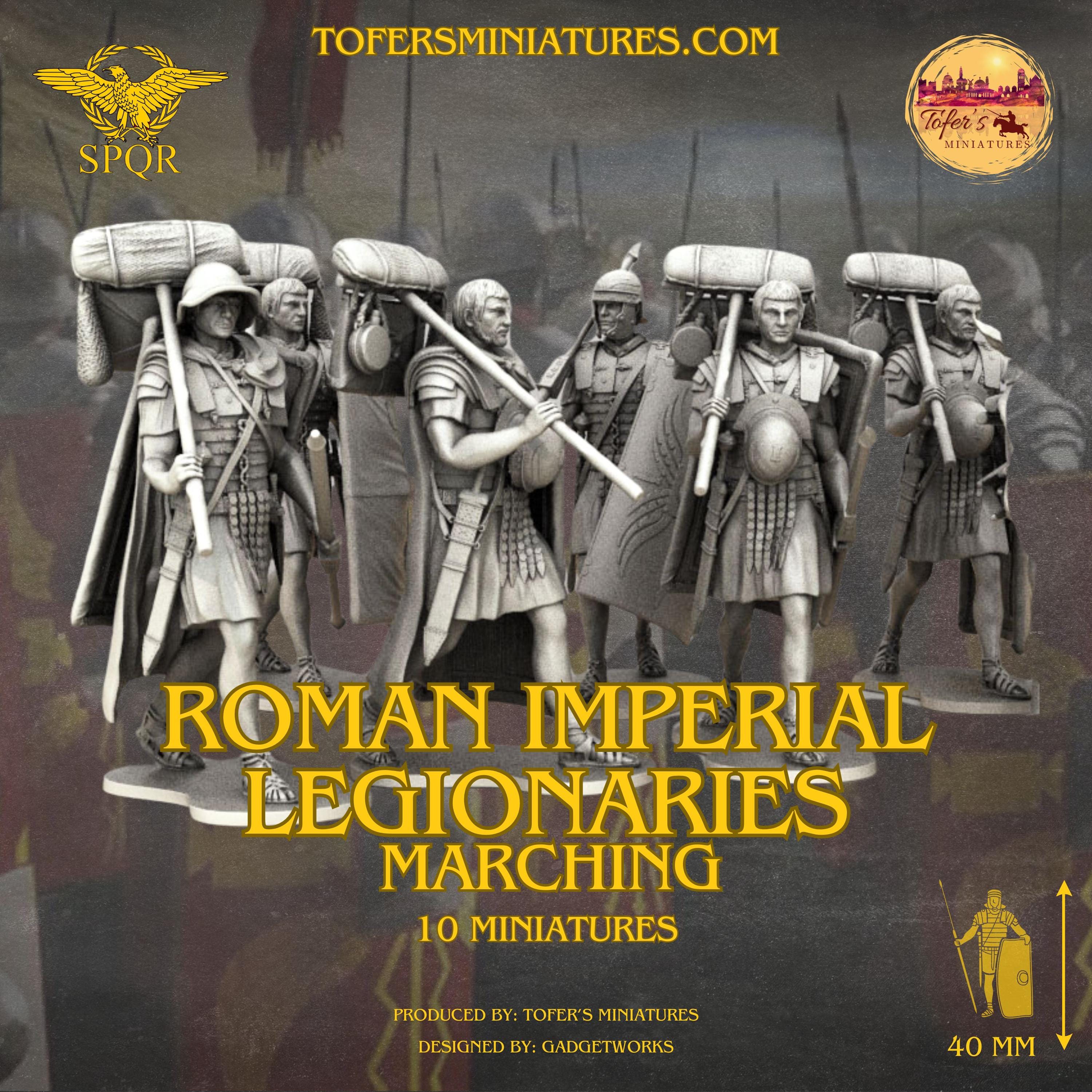 Roman Imperial Legionaries. Marching. 40 Mm Miniatures (set of 10 ...