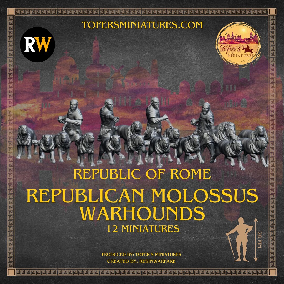 Republican Molossus Warhounds. Republic of Rome. 28 Mm Miniatures Set ...