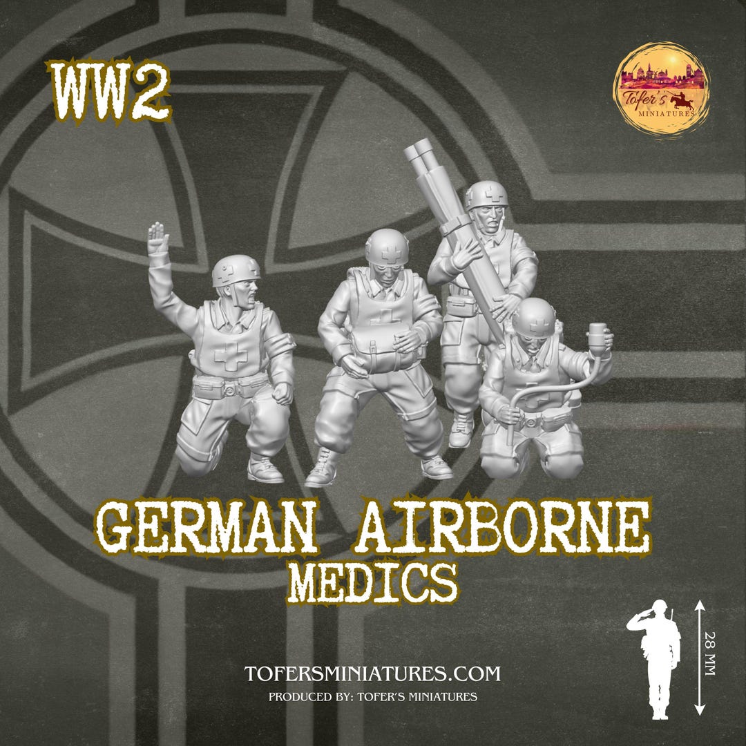 German Fallschirmjäger Airborne MEDICS (germany, WW2) - Bolt Action 1/ ...
