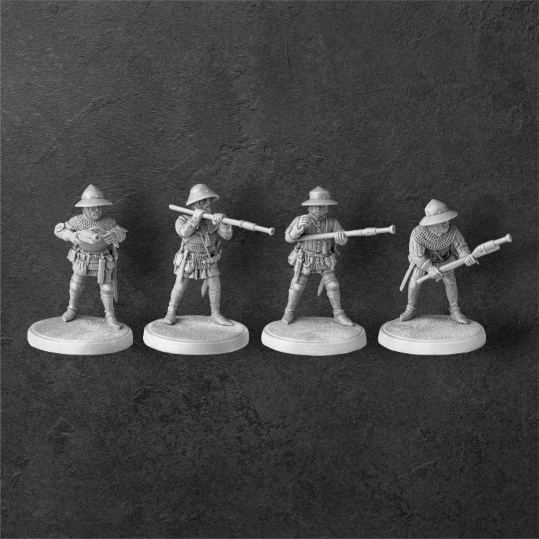 Set of 4 Hussites. Set #4. Hussite Wars. 28 Mm Miniatures by V&V ...