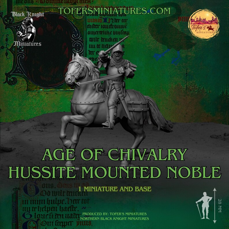 Age of Chivalry - Hussite Noble (mounted). 28 Mm Miniatures - Etsy