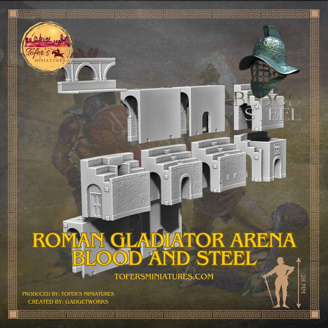 Roman Gladiator Arena Blood and Steel Gladiators. Modular Colosseum. 28 ...