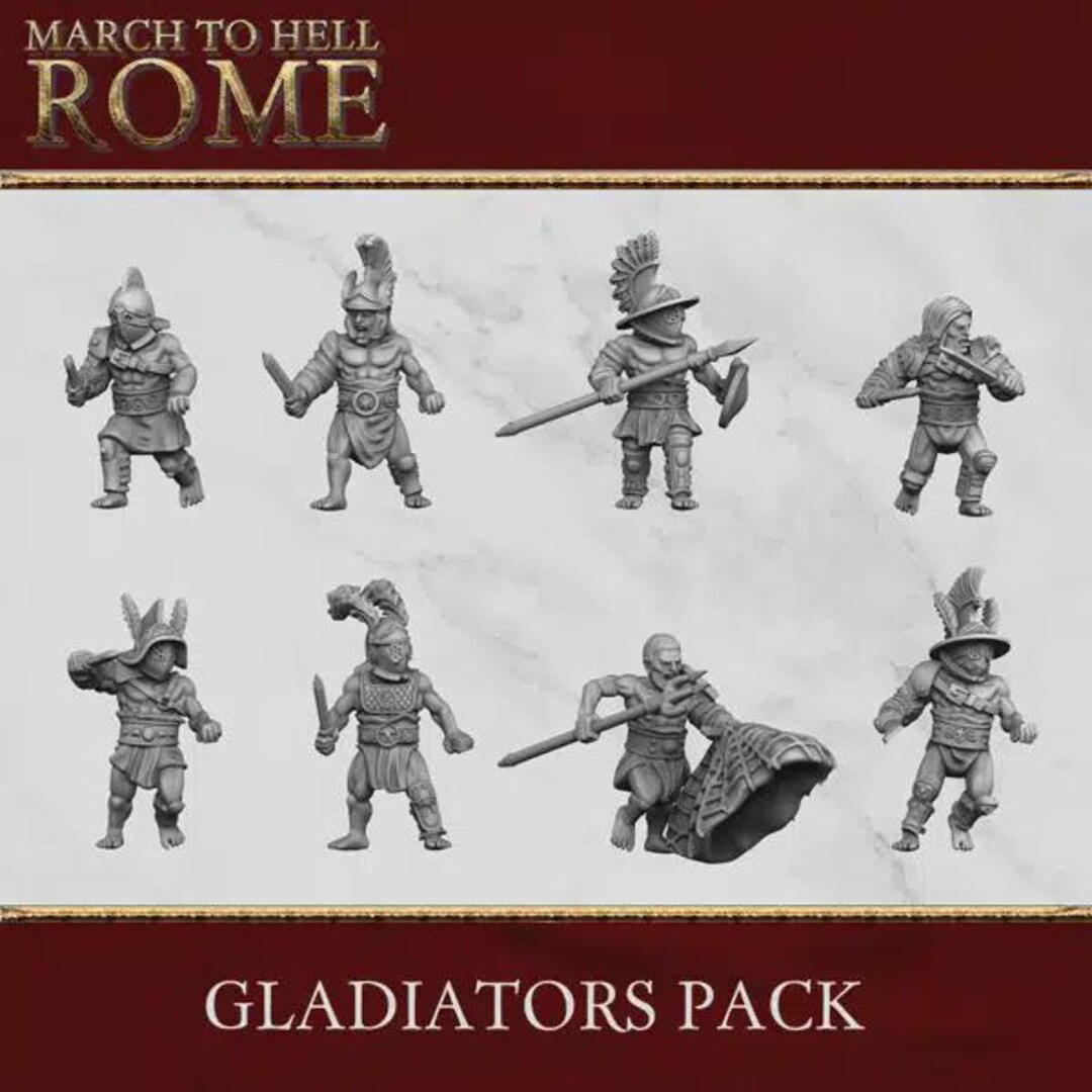 Set of 8 Gladiators Roman Games Gladiators PACK 15 Mm Miniatures ...