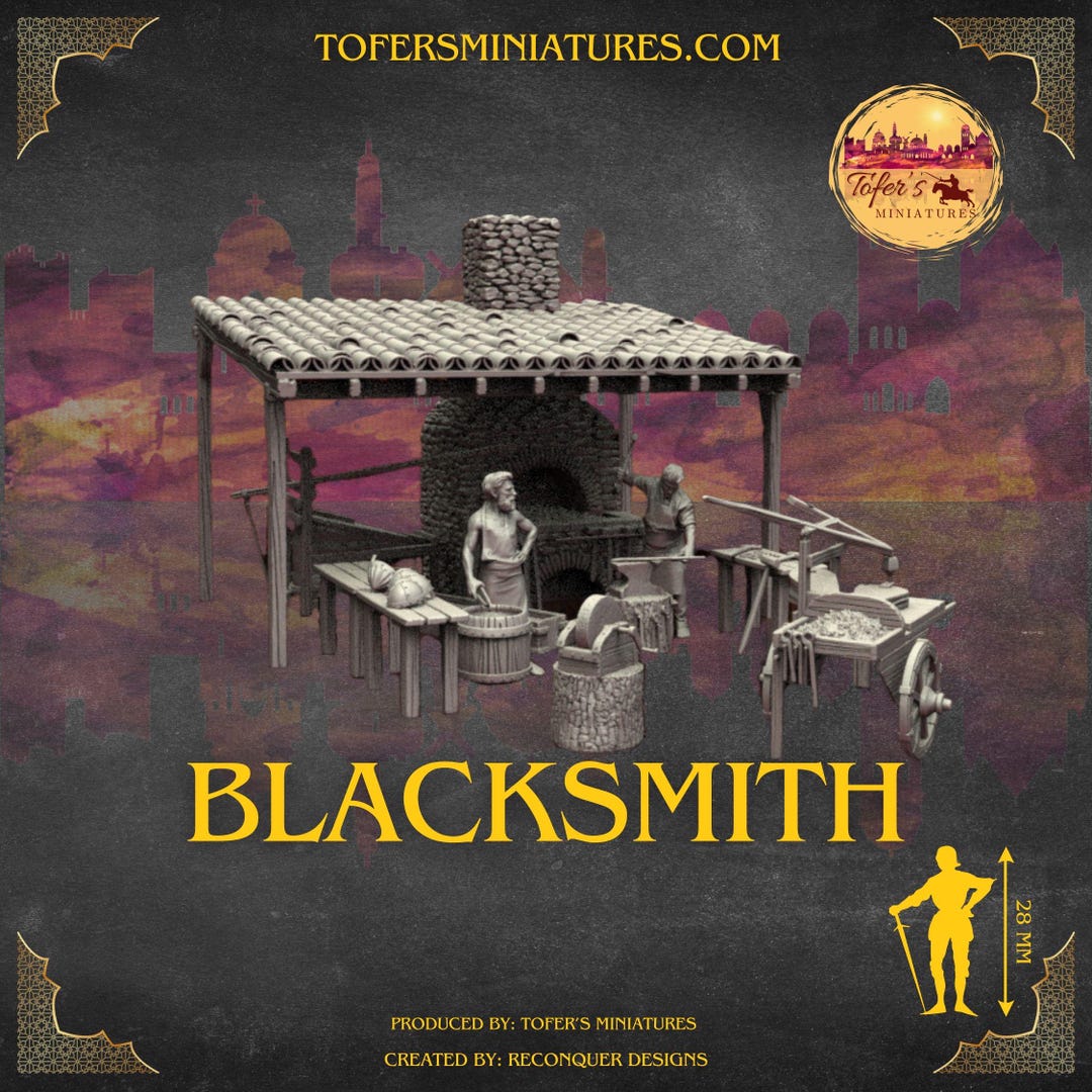 High Quality Blacksmith. 28 Mm Miniatures - Etsy