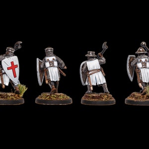 Set of 4 Crusaders. 28 Mm Miniatures (set #3) - Etsy