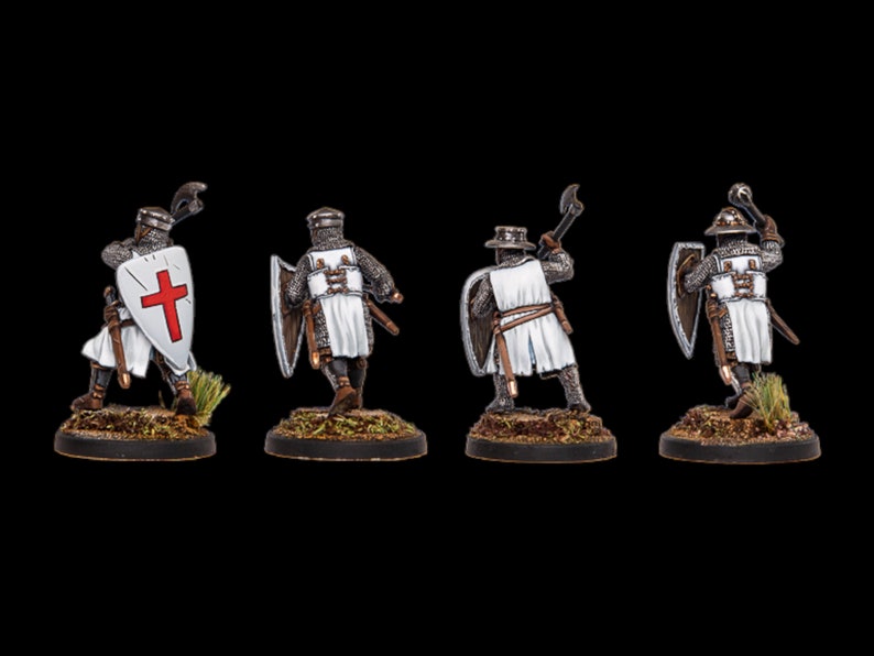 Set of 4 Crusaders. 28 Mm Miniatures (set #3) - Etsy