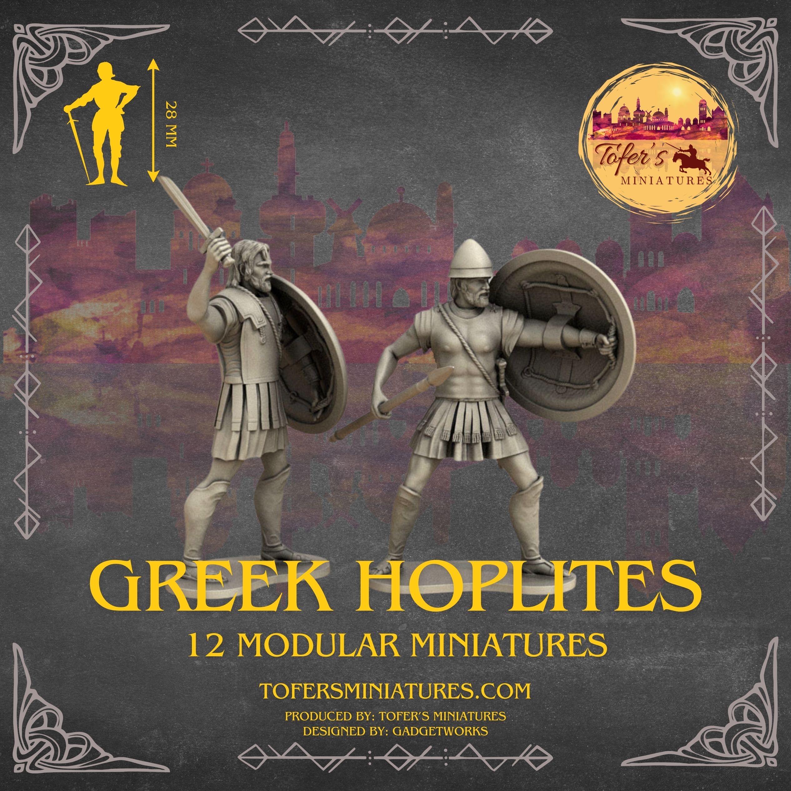 Greek Hoplites Modular Miniatures. 28 Mm Miniatures (set of 12) - Etsy