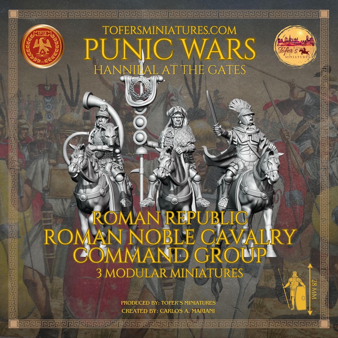 Roman Noble Cavalry Command Group. Republic of Rome. 28 Mm Miniatures ...