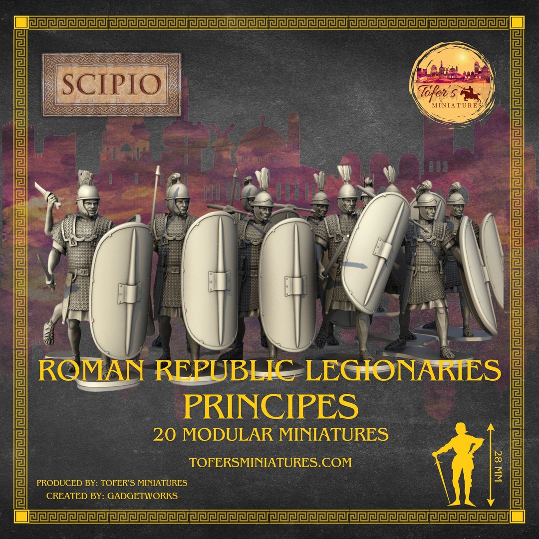 Principes. Roman Republic Legionaries. 20 Modular Miniatures. 28 Mm ...