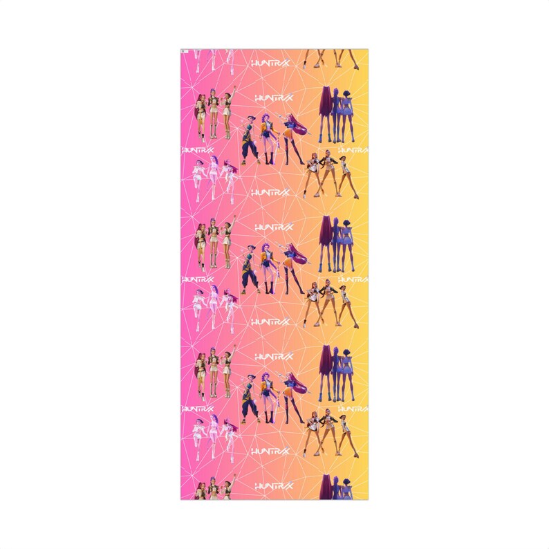 Nime Aesthetic Wrapping Paper, Bright Character Gift Wrap With Gradient ...