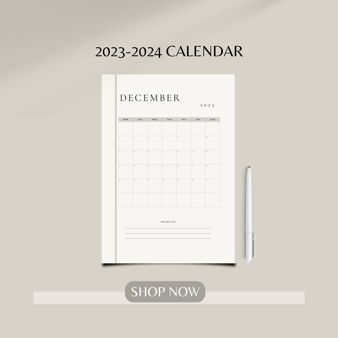 2023 2024 Digital Calendar Printable - Etsy