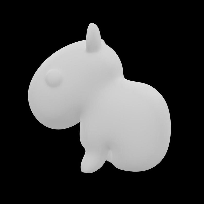 Capybara 3D Model, Silly Desk Decor, Cute Animal Ornament, 3D Printing ...
