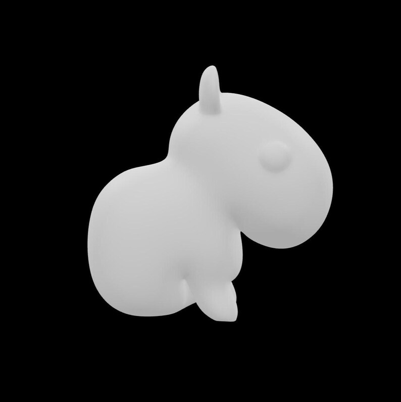 Capybara 3D Model, Silly Desk Decor, Cute Animal Ornament, 3D Printing ...