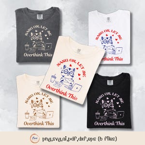 Funny Cat Overthink SVG | Sarcastic Vintage Cat Design | Digital ...