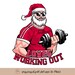 Christmas Santa Loves Working Out Design I Gym Santa Claus PNG I Fitness Christmas SVG I Workout ...
