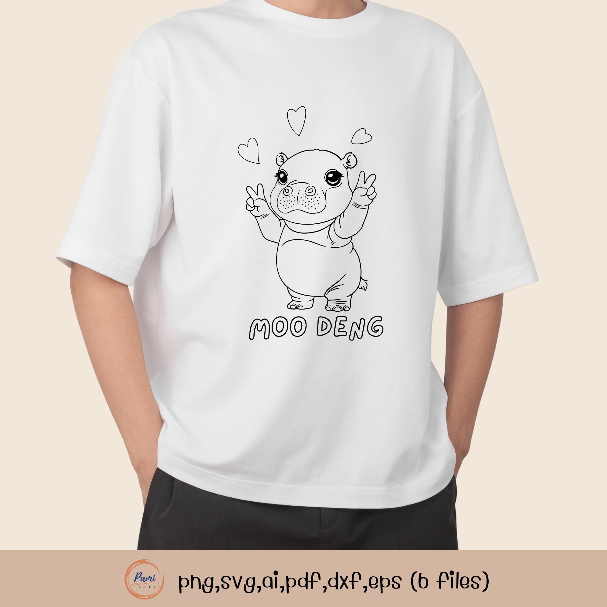 Moo Deng Hippo Svg | Cute Thai Hippo | Baby Hippo Vector for Cricut ...