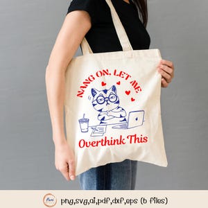 Funny Cat Overthink SVG | Sarcastic Vintage Cat Design | Digital ...