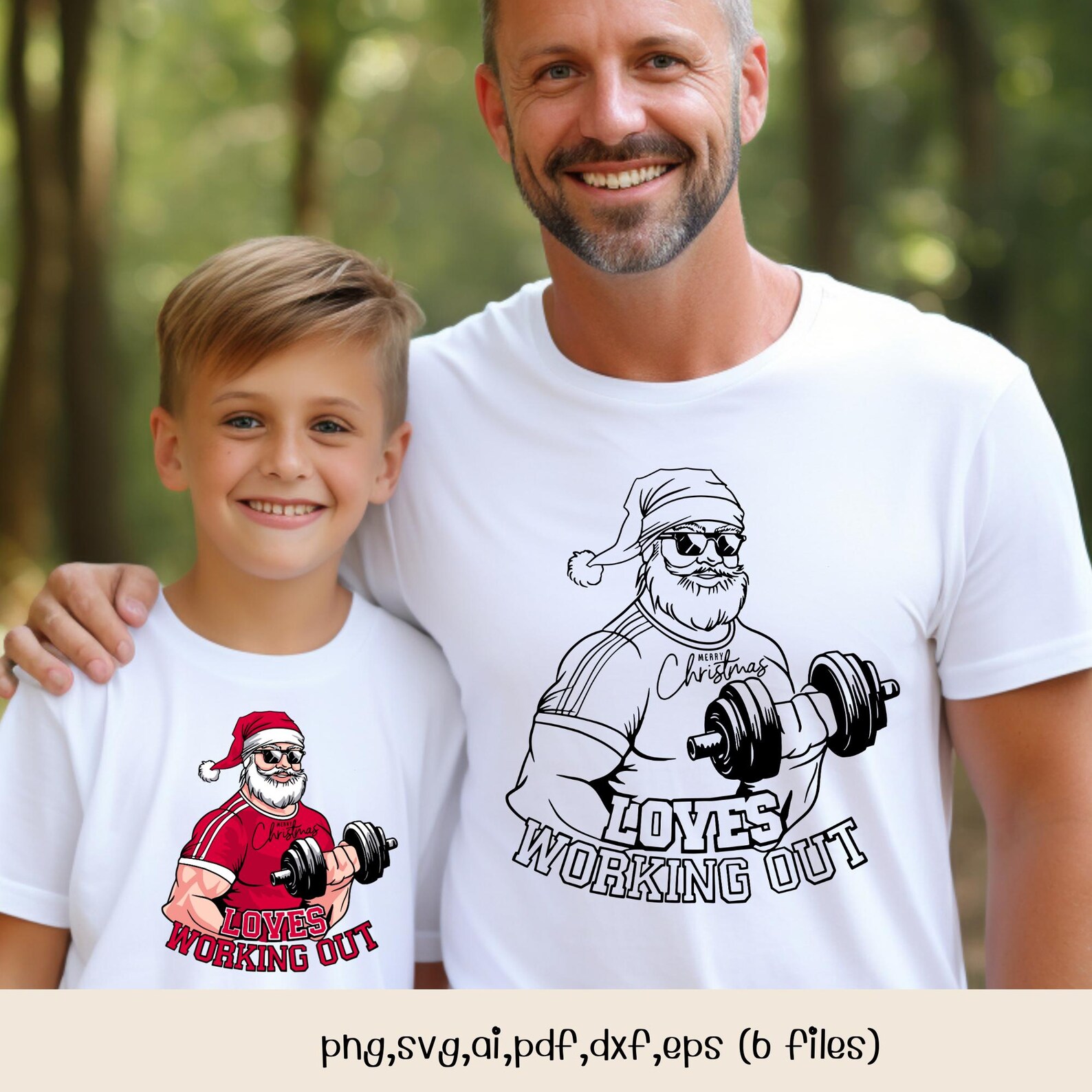 Christmas Santa Loves Working Out Design I Gym Santa Claus PNG I Fitness Christmas SVG I Workout ...