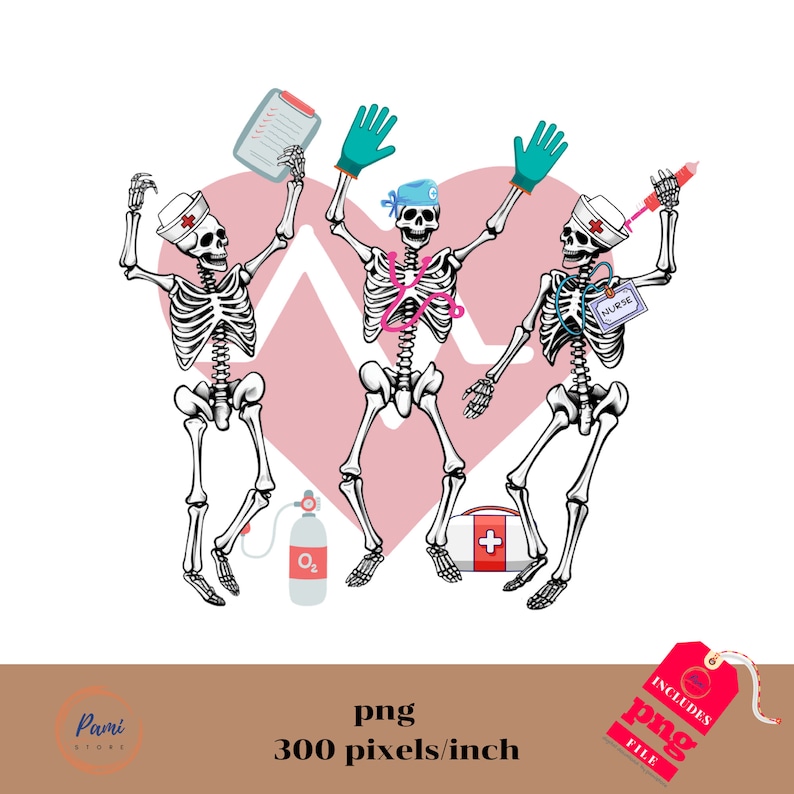 Skeleton Dancing Nurse and Doctor Png , Nurse Halloween Png, Funny ...