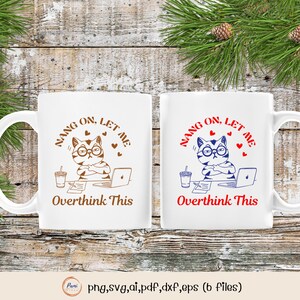 Funny Cat Overthink SVG | Sarcastic Vintage Cat Design | Digital ...