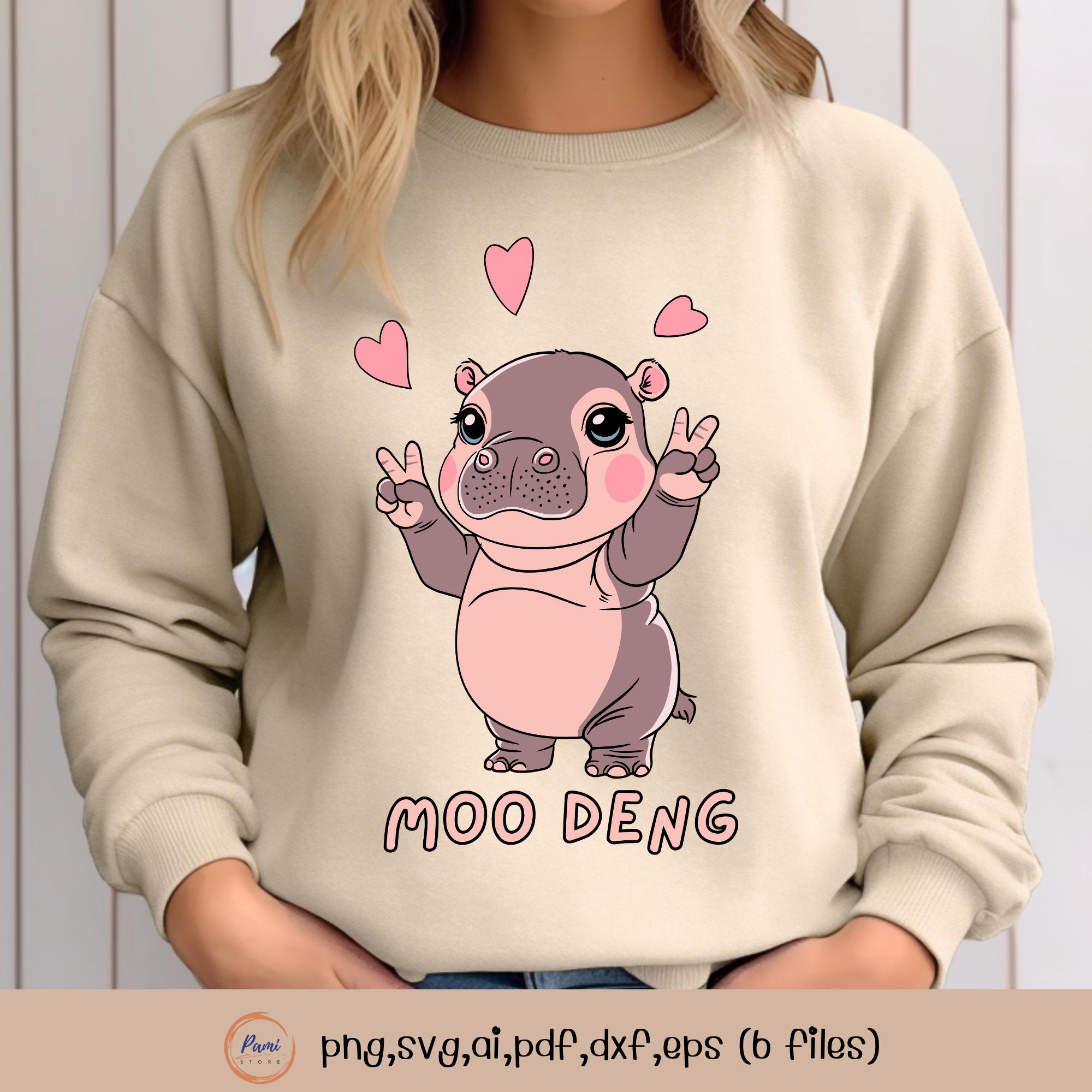 Moo Deng Hippo Svg | Cute Thai Hippo | Baby Hippo Vector for Cricut ...