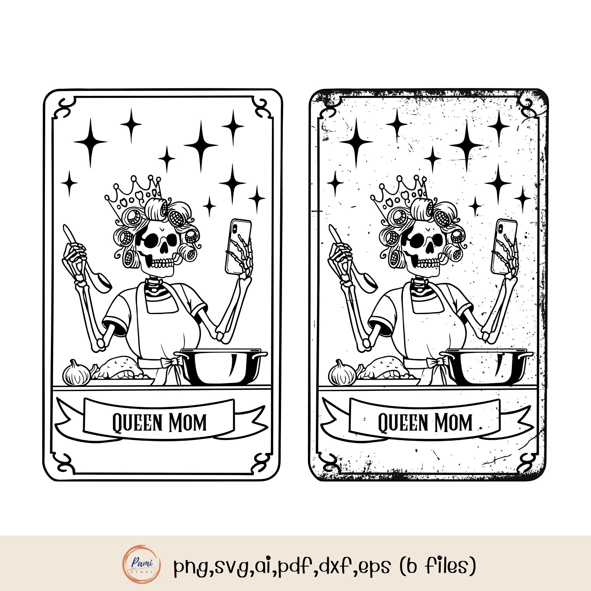 Queen Mom Tarot Card Digital Download - Multitasking Skeleton Mother ...
