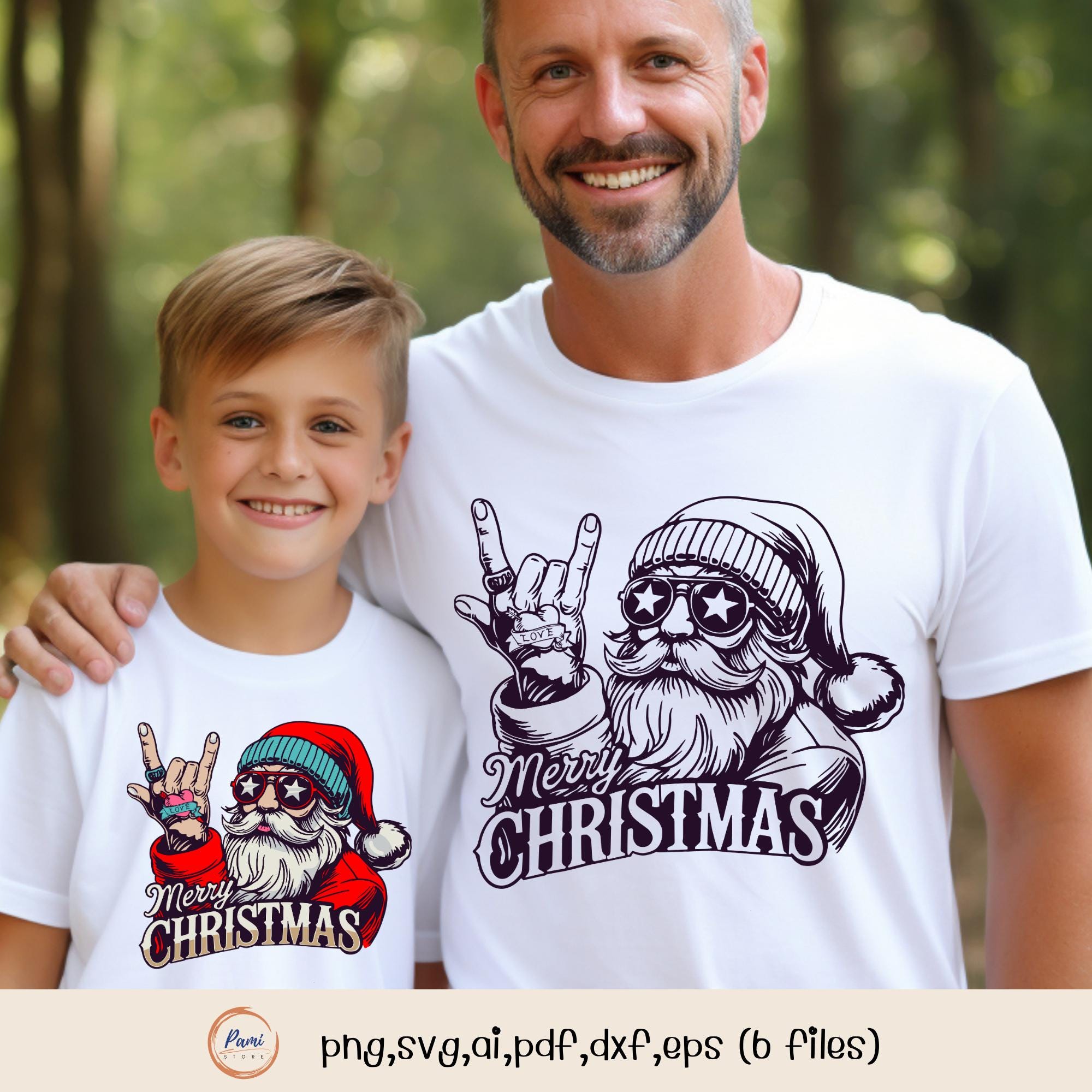 Rock Santa Christmas SVG | Cool Santa Claus Clipart | Christmas Rock ...