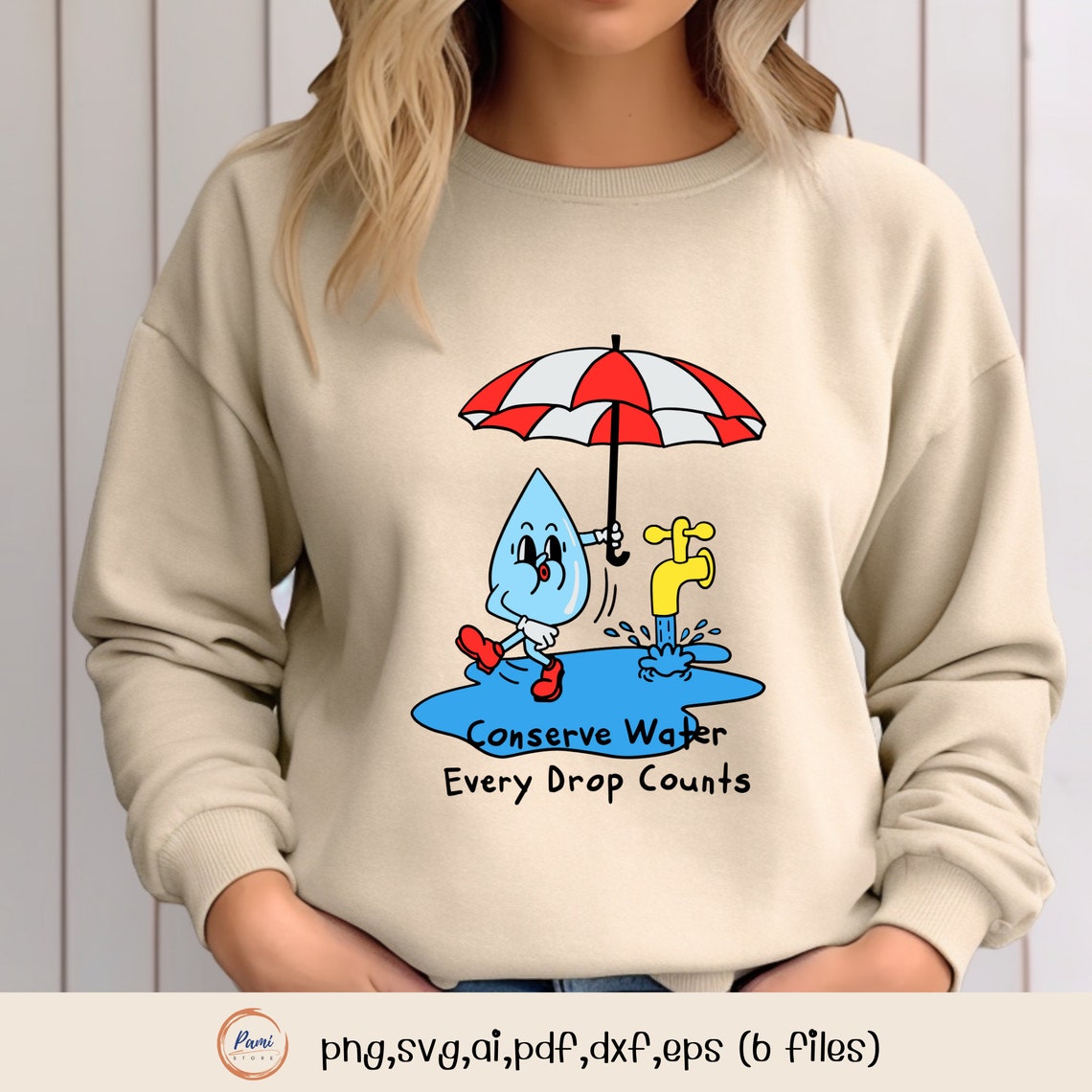 Earth Day Water Conservation SVG & PNG Bundle - Water Drop, Umbrella ...