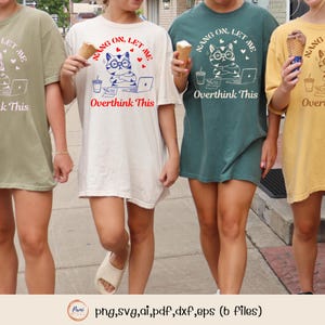 Funny Cat Overthink SVG | Sarcastic Vintage Cat Design | Digital ...