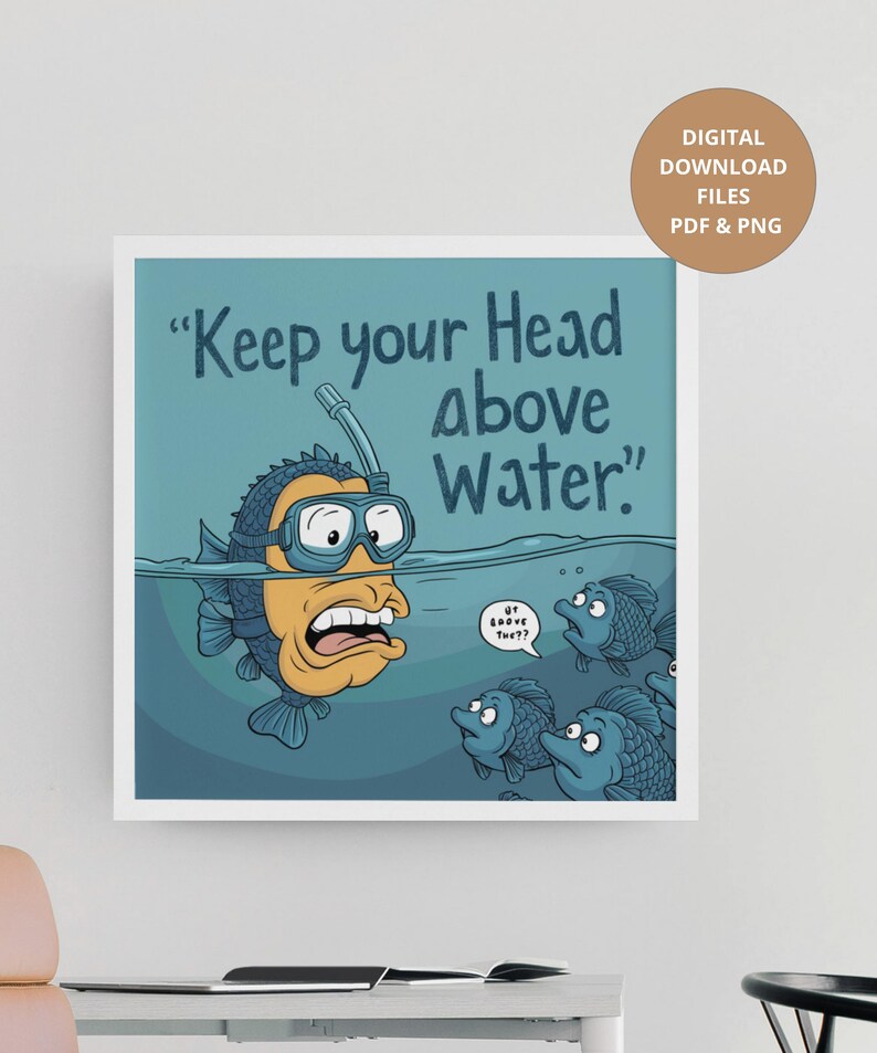 Humor Fish Quote Wall Art, PNG, PDF, Gift, Printable Digital Download ...