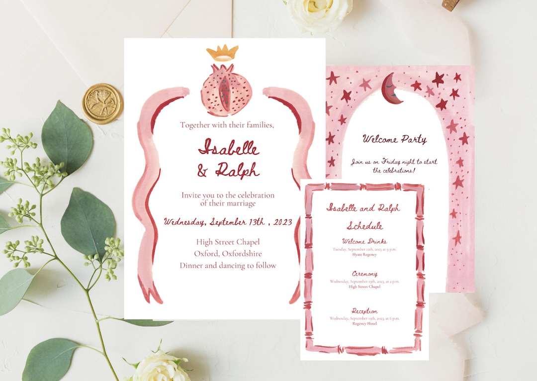 Wedding Invitation Template Wedding Stationery, Invite and Further ...