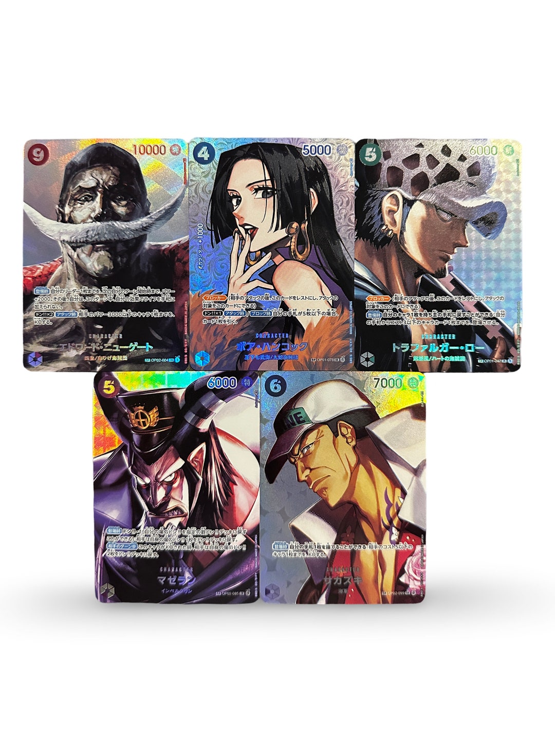 Set of 5 Custom TEXTURED & Holo One Piece TCG SP Cards Japanese Proxy ...