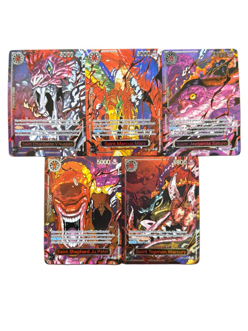Five Elders Alt Art One Piece TCG Proxy | Handmade Holographic SP Cards ...