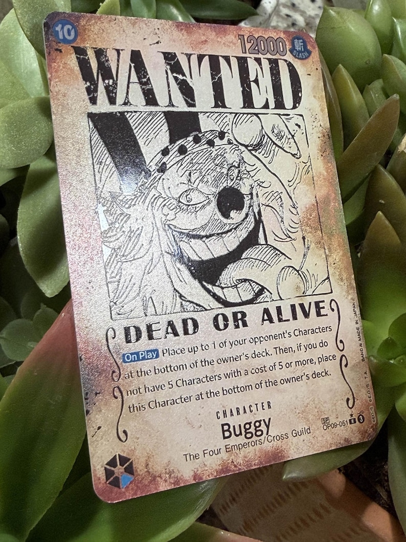 Set of 4 Handmade Textured & Holographic One Piece TCG Wanted SP Cards ...