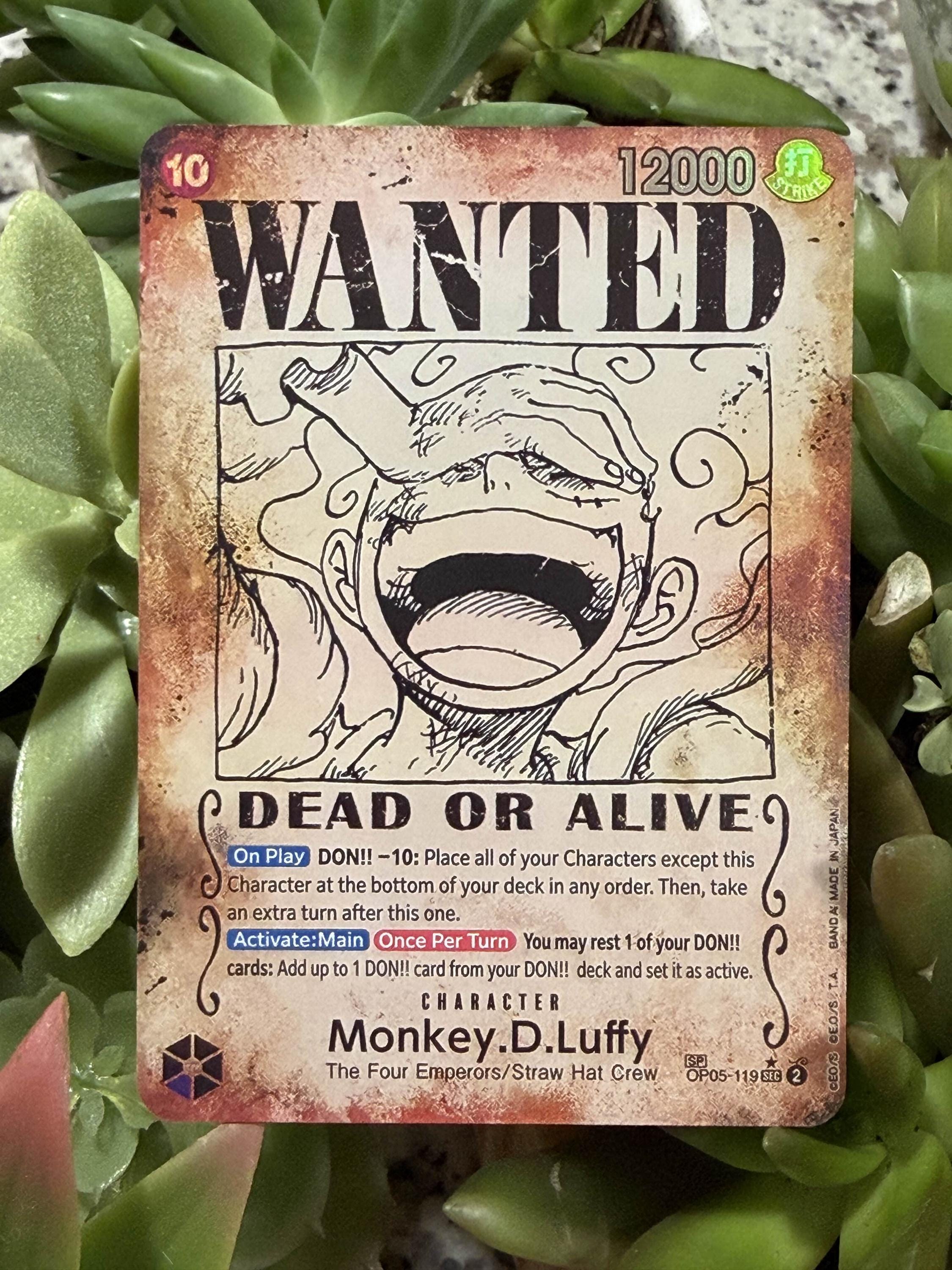 Set of 4 Handmade Textured & Holographic One Piece TCG Wanted SP Cards ...