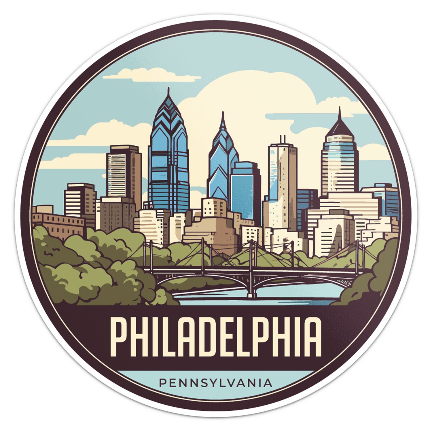 Philadelphia City Sticker Car Bumper Decal - Etsy