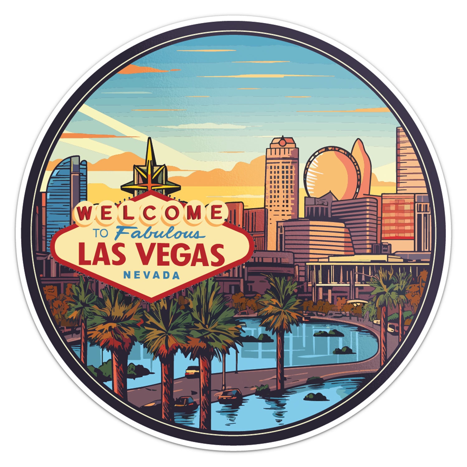 Las Vegas City Sticker Car Bumper Decal - Etsy
