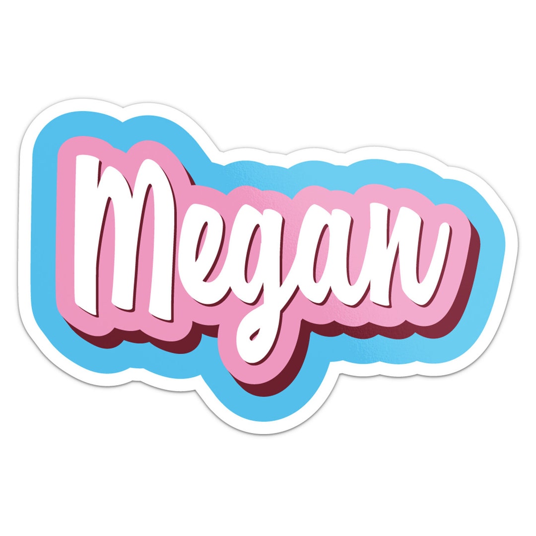 Cartoon Megan Name Sticker Car Bumper Decal - Etsy Australia