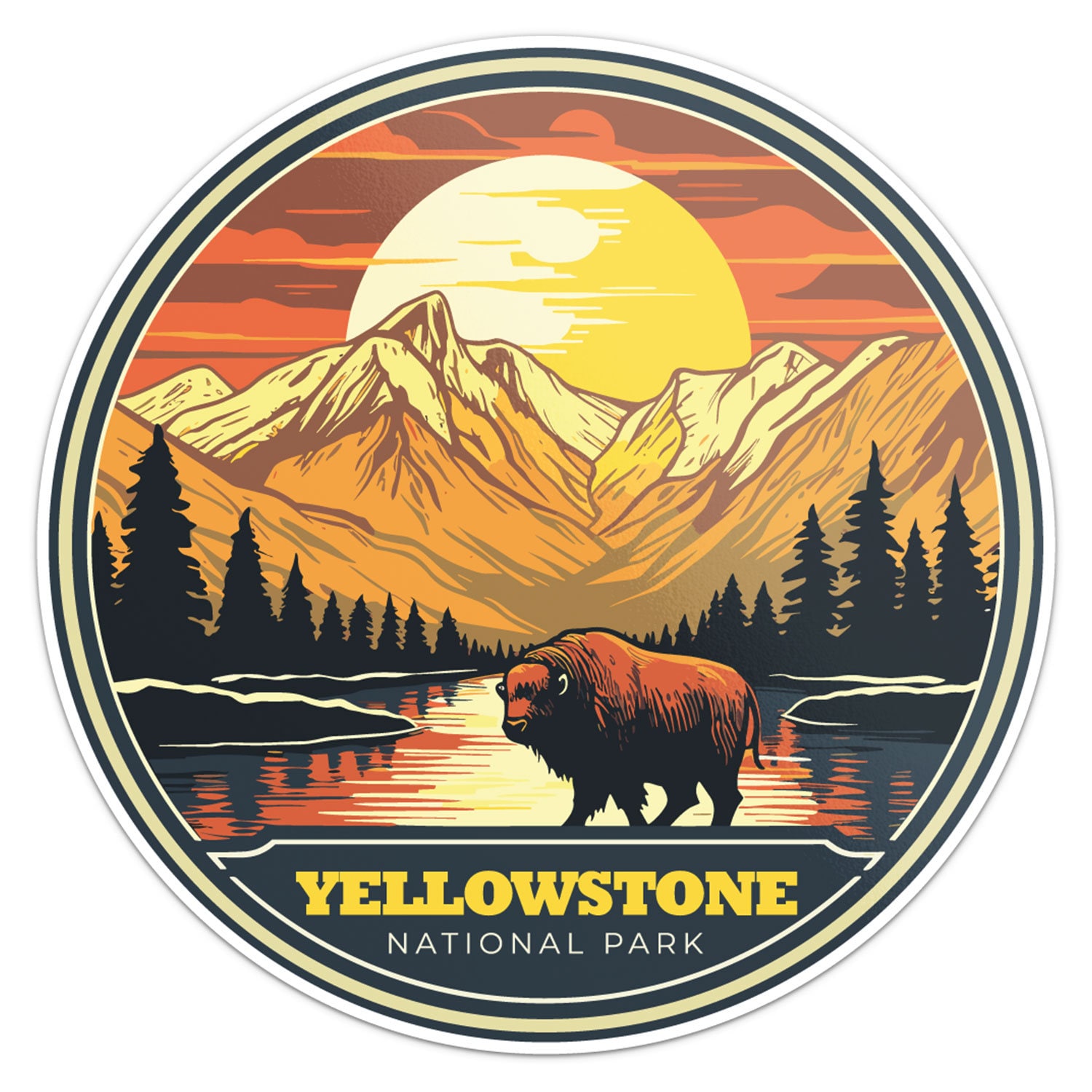 Yellowstone National Park Sticker Car Bumper Decal - Etsy