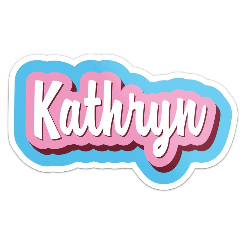Cartoon Kathryn Name Sticker Car Bumper Decal - Etsy
