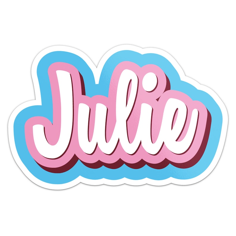 Cartoon Julie Name Sticker Car Bumper Decal - Etsy