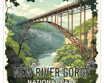 Sunset New River Gorge National Park Sticker Car Bumper Decal - Etsy