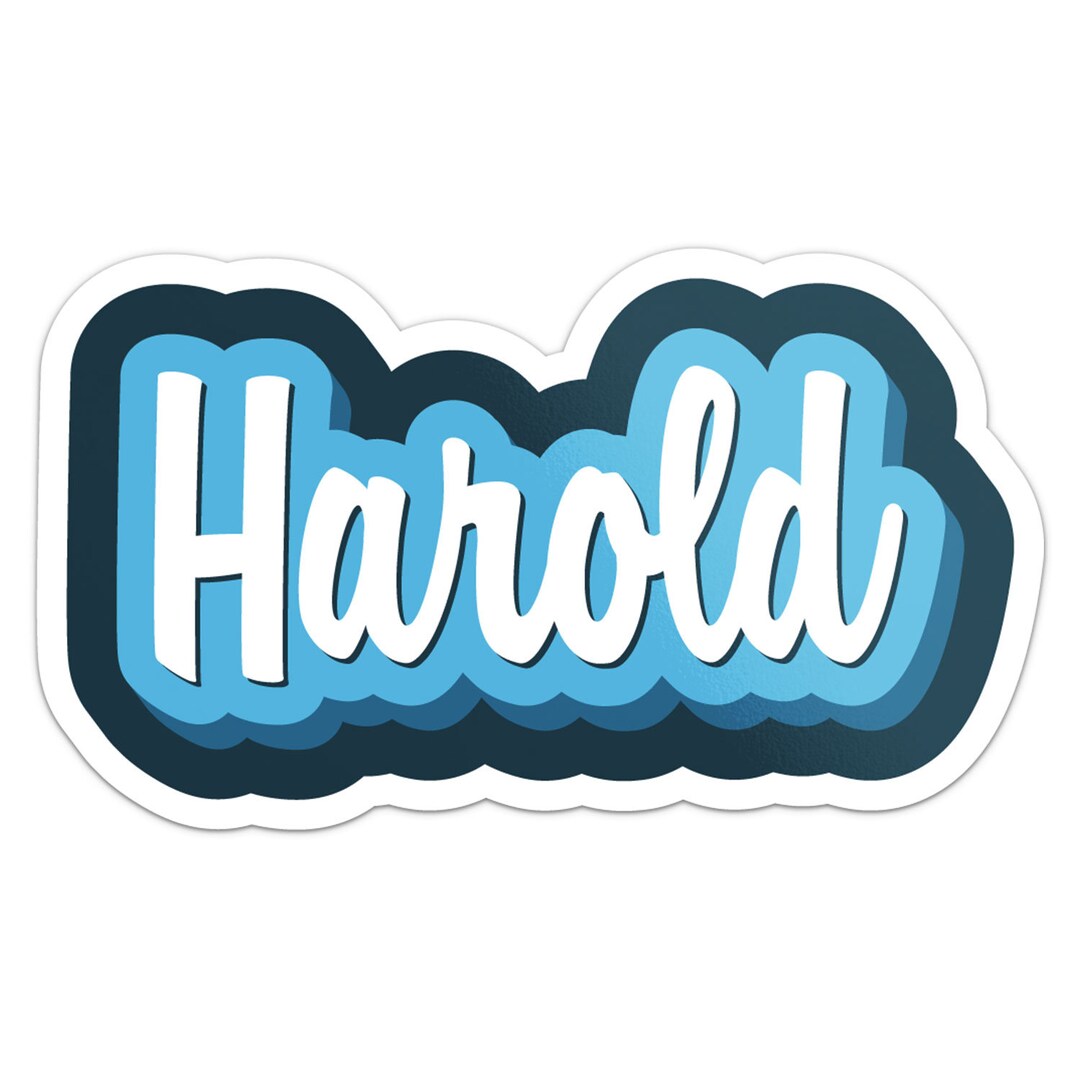 Cartoon Harold Name Sticker Car Bumper Decal - Etsy
