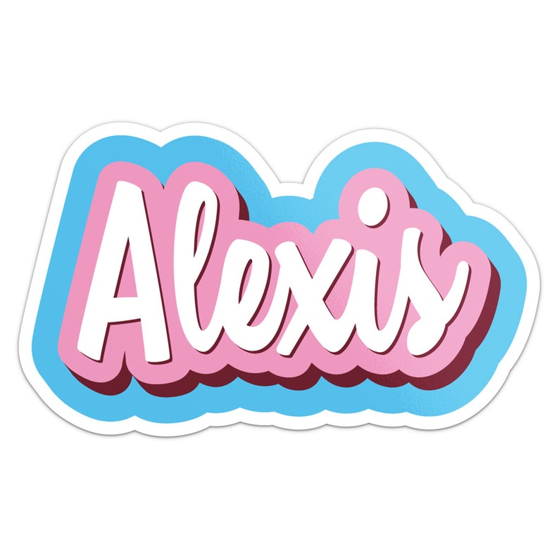 Cartoon Alexis Name Sticker Car Bumper Decal - Etsy