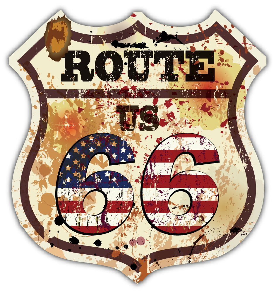 Route 66 Road Grunge USA Emblem Car Bumper Sticker Decal - Etsy