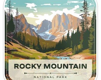 Sunset Rocky Mountain National Park Sticker Car Bumper Decal - Etsy