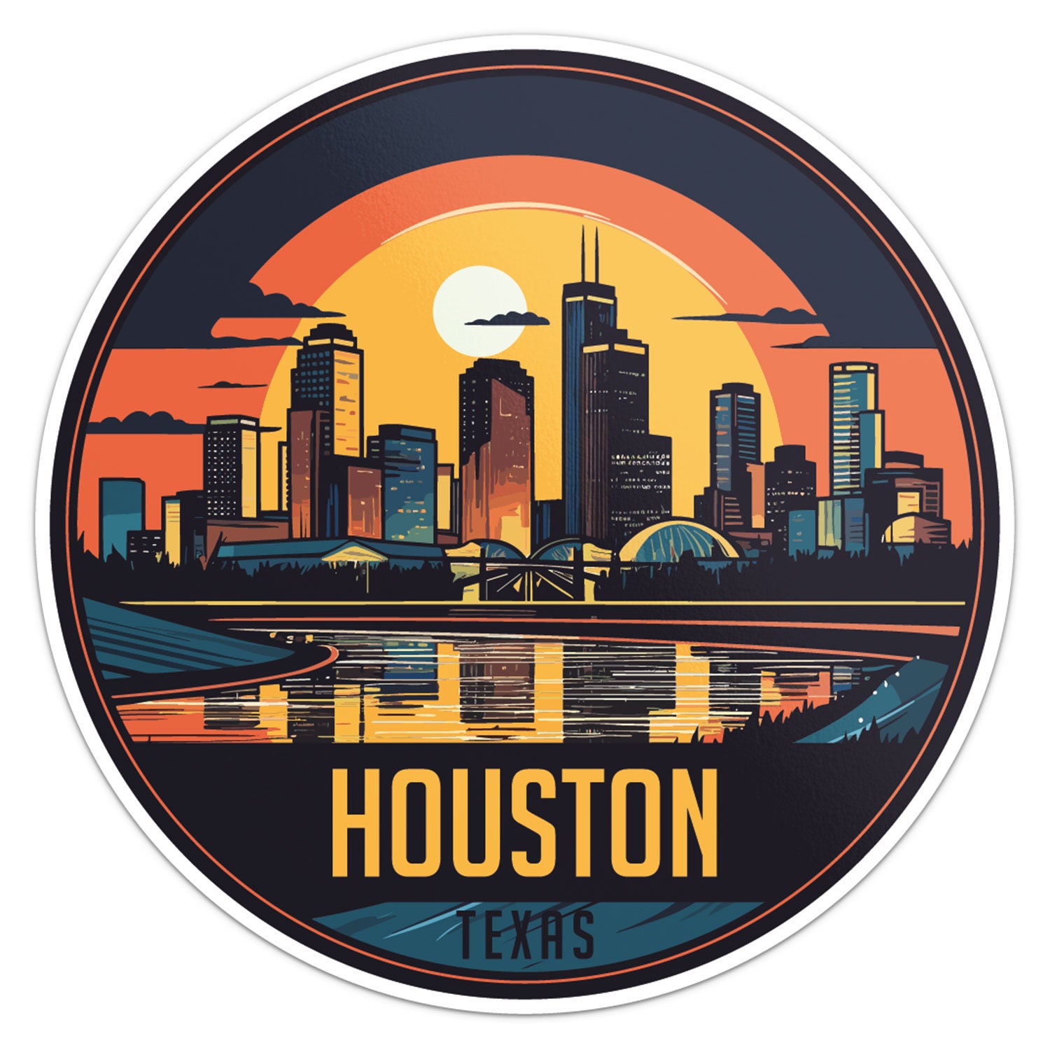 Houston City Sticker Car Bumper Decal - Etsy